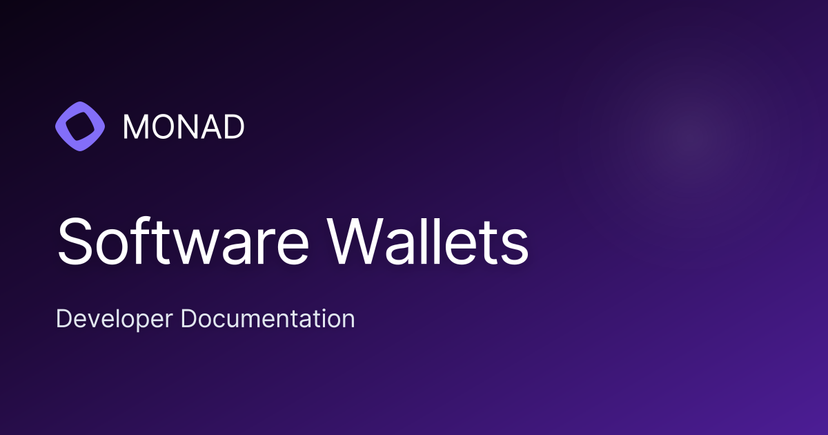 Software Wallets | Monad Developer Documentation